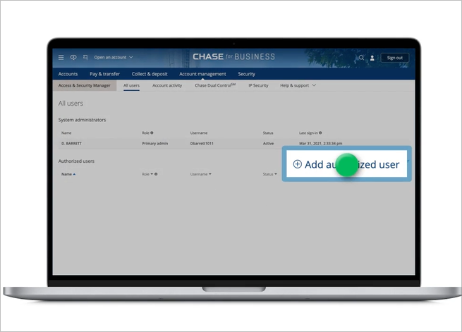 How to provide access to Chase